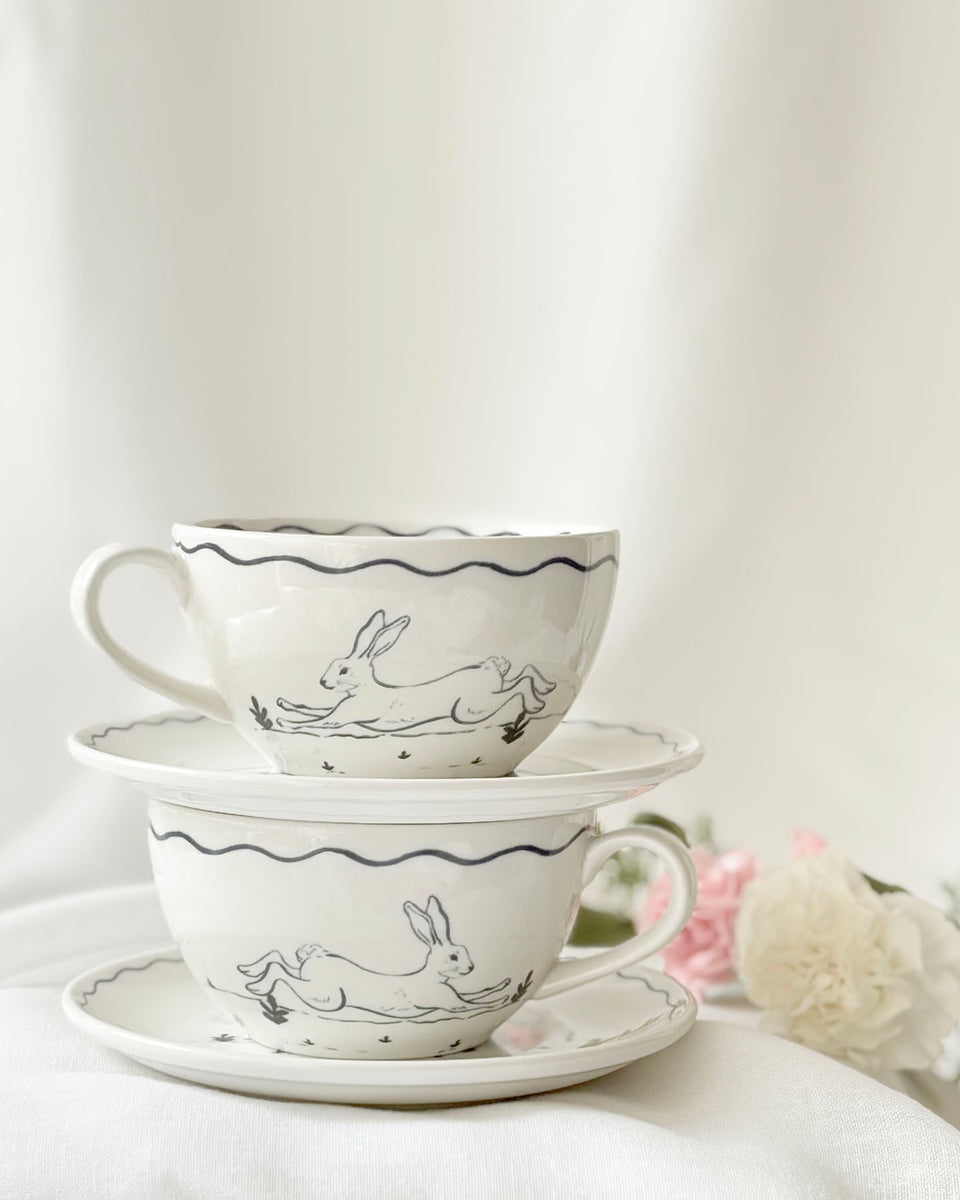 Blue Rabbit Mugs Blue (Set of 2) – minimal indian
